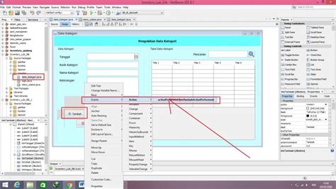 membuat form master data kategori dengan java netbeans