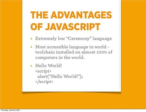 the advantages of javascript