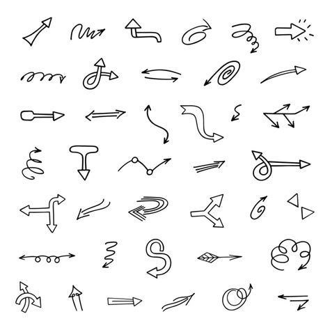 Conjunto Vectorial De Flechas Dibujadas A Mano Elementos Para La