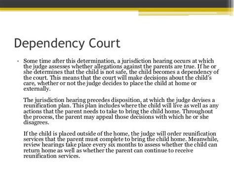 what is dependency court