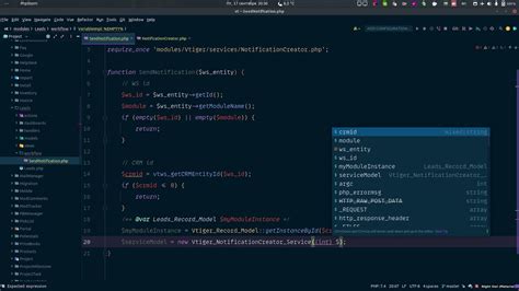 vtiger implementing notification system using websockets and vue js