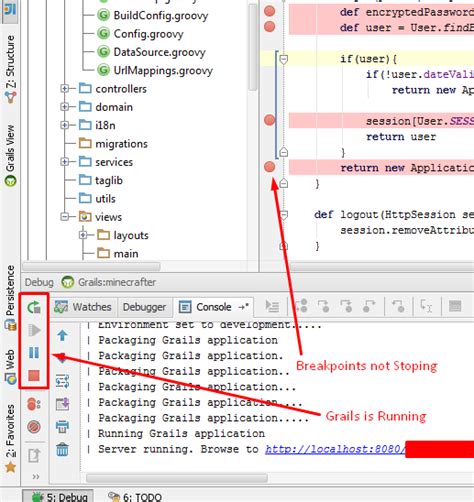 java intellij idea debugger isn t working on a grails