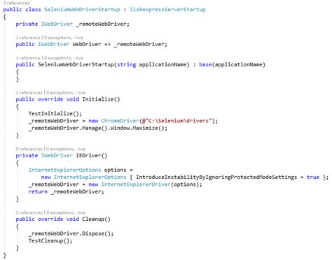 setup selenium web browser automation using mvc