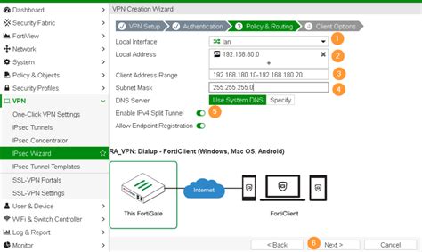 setup forticlient remote access vpn in fortigate firewall