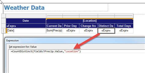 ssrs countdistinct and previous functions