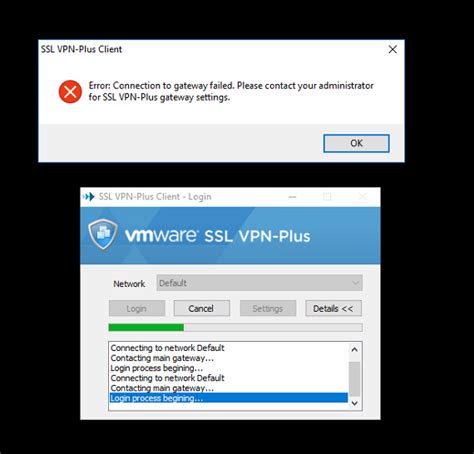 ssl vpn plus client fails to connect jordansphere