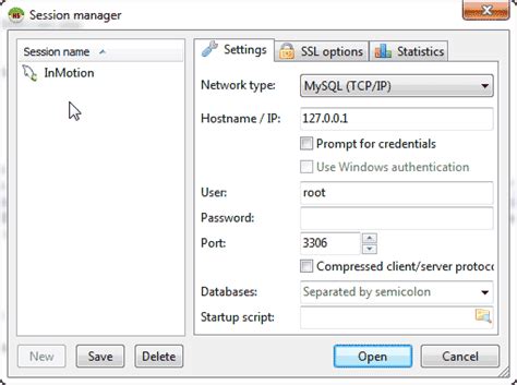 connect to mysql with heidisql inmotion hosting