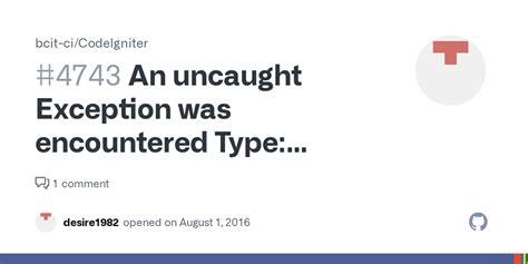 an uncaught exception was encountered type runtimeexception message
