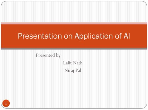 Applications Of Artificial Intelligence Docsity