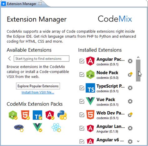 working with vue in eclipse using codemix by genuitec