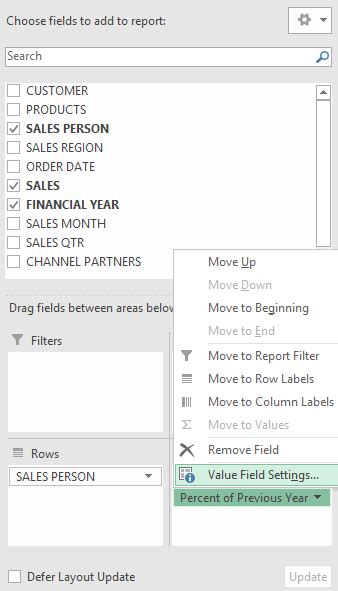 add percentage to pivot table myexcelonline