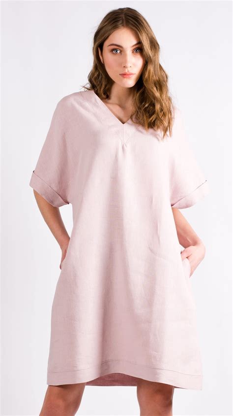 Pink Linen Dress Alba Krista Elsta