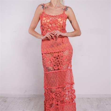 Coral Sundress Etsy