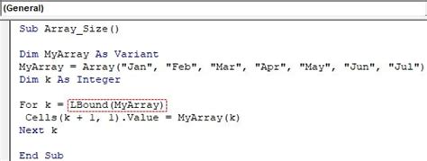 vba array size step by step guide with examples
