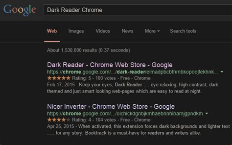dark reader chrome web store