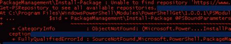 powershell unable to find module repositories