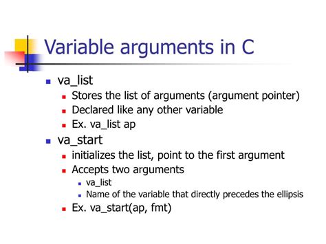ppt variable argument lists powerpoint presentation free download