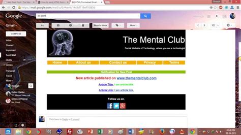 how to send html formatted email from gmail to yahoo or