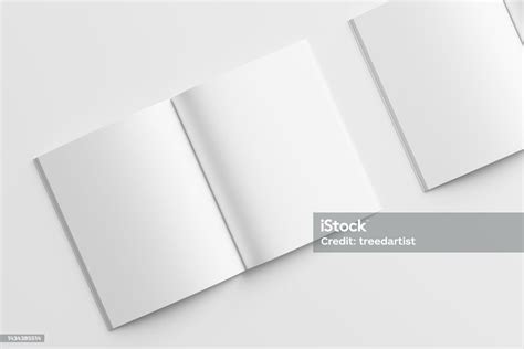 Brosur Majalah Ukuran Surat As 3d Rendering Mockup Kosong Putih Foto