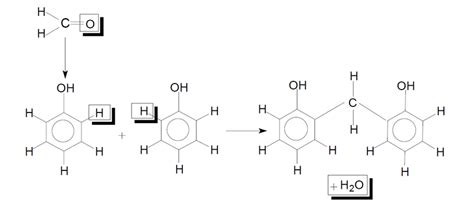 Réaction De Condensation Entre Deux Phénols Et Un Formaldéhyde Menant à