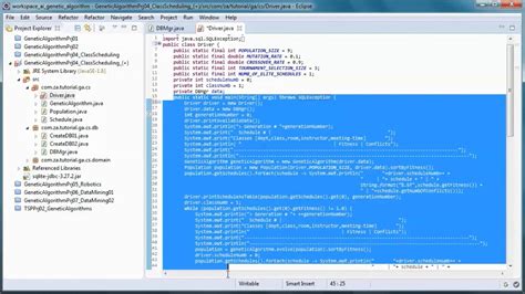 class scheduling 02 genetic algorithm 04 sqlite db java