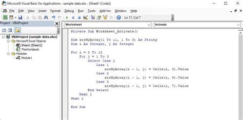 what is a vba array in excel and how to program one how