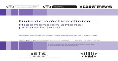 Guía De Práctica Clínica Hipertensión Arterial Primaria Hta · El