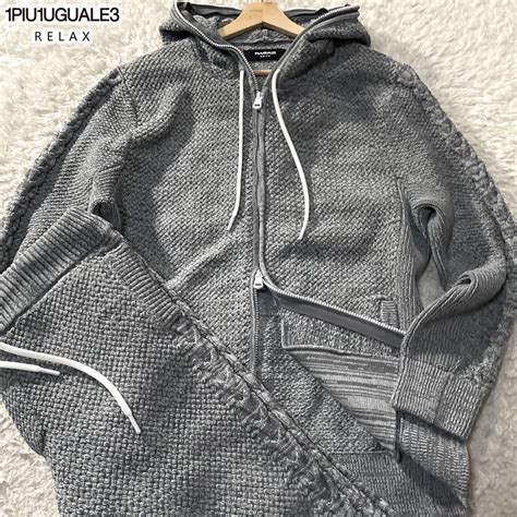 【未使用に近い】未使用級 Lサイズ 1piu1uguale3 Relax ニットセットアップ パーカー ジャージ ウノピゥウノウグァーレトレ