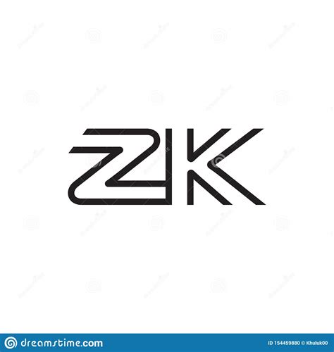 Línea Moderno único Del Logotipo De La Letra Inicial Zk Ilustración Del