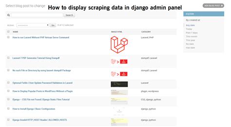 how to display scraping data in django admin panel devnote