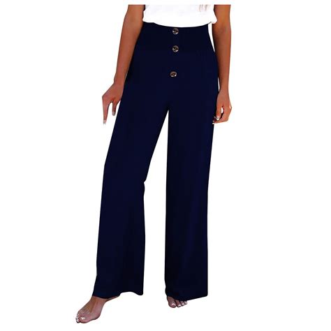 Dazeni Linen Straight Leg Pants For Woman Summer Boho Wide Leg High