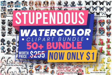 Stupendous Watercolor Clipart Bundle Bundle · Creative Fabrica