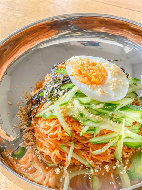 Kimchi Bibim Guksu Korean Spicy Cold Noodles Cook With Dana