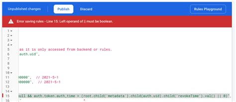 firebase rule from the standard docs does not validate stack overflow
