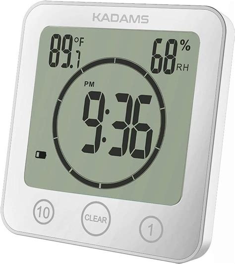 Kadams Digital Bathroom Shower Kitchen Clock Timer With Alarm