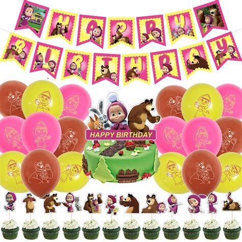Buy Masha And The Bear Birthday Party Decorations Masha And The Bear