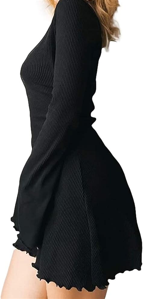 Soliloquy Women Gothic Dress Punk Off Shoulder Striped Knit Dress Y2k