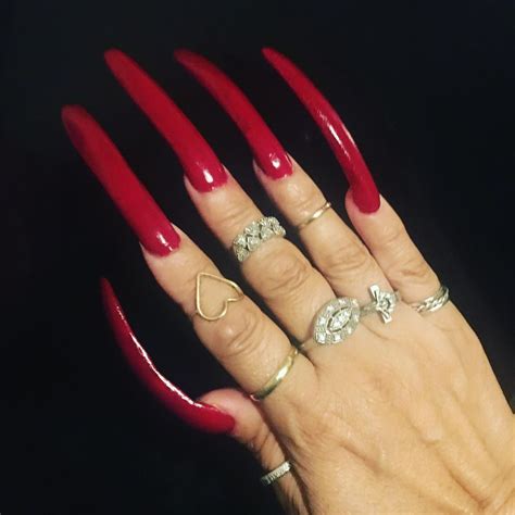 Doreen Galindo On Instagram “ Longrednails” Long Red Nails Nails