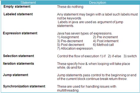 explain java statements computers professor