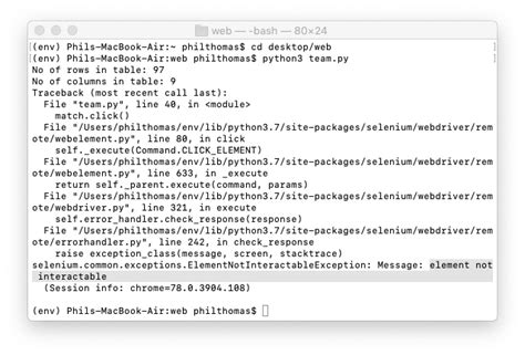 [code example] selenium python can locate table bring back no rows
