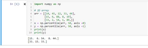 simple explanation of numpy percentile using axis parameter by