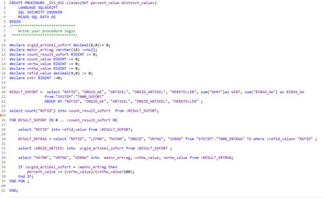 sql scalar type not allowed sqlscript stack overflow