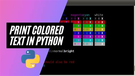 print colored text python with colorama youtube
