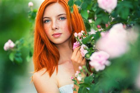 Freckles Model Women Redhead Portrait Face Hd Wallpaper Rare