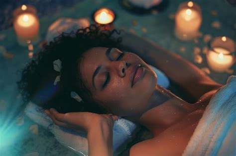 Premium Photo Relaxing Spa Treatment With Woman Relaxing On Massage