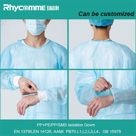 Rhycomme Waterproof Hospital Medical Blue Disposable Pp Pe Isolation