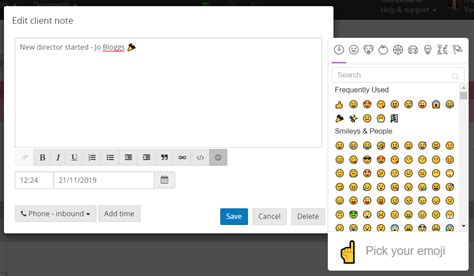 emoji and reactions senta
