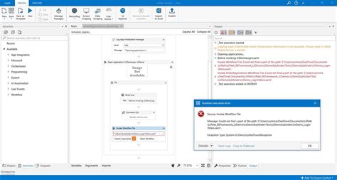 invoke workflow yields could not find part of a path [solved] help