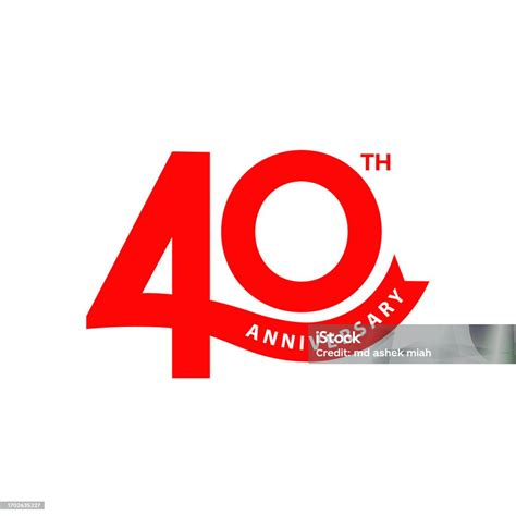40 주년 기념 로고 템플릿 디자인 40주년 기념 아이콘 우표 리본이 있는 라벨 생일 축하 인사말 카드 기호와 숫자 40의 상징
