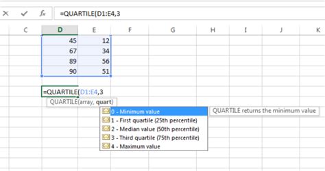 excel quartile function excelabcd